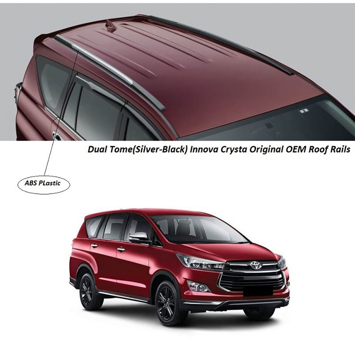 O.E. Type Roof Rail for Crysta (Set of 2)|Silver Black – Auto Pearl ...