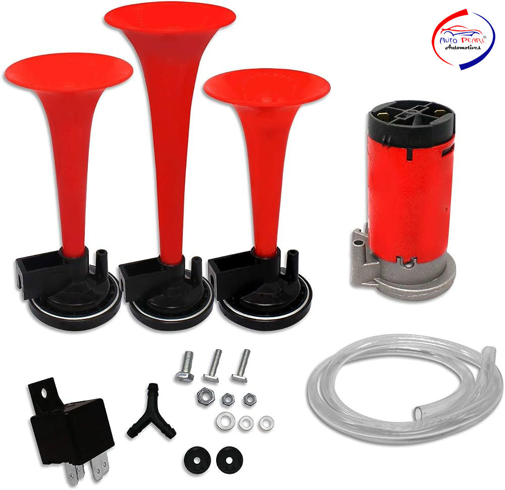 3-Pipe Air Pressure Horn Compact Twin Ton Air Horn compatible with All ...