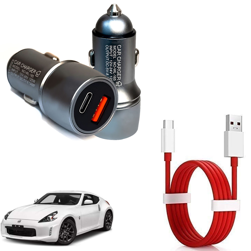 Compact Metal Mini Dual Port Ultra Fast Car Charger, USB A & Type C Po ...