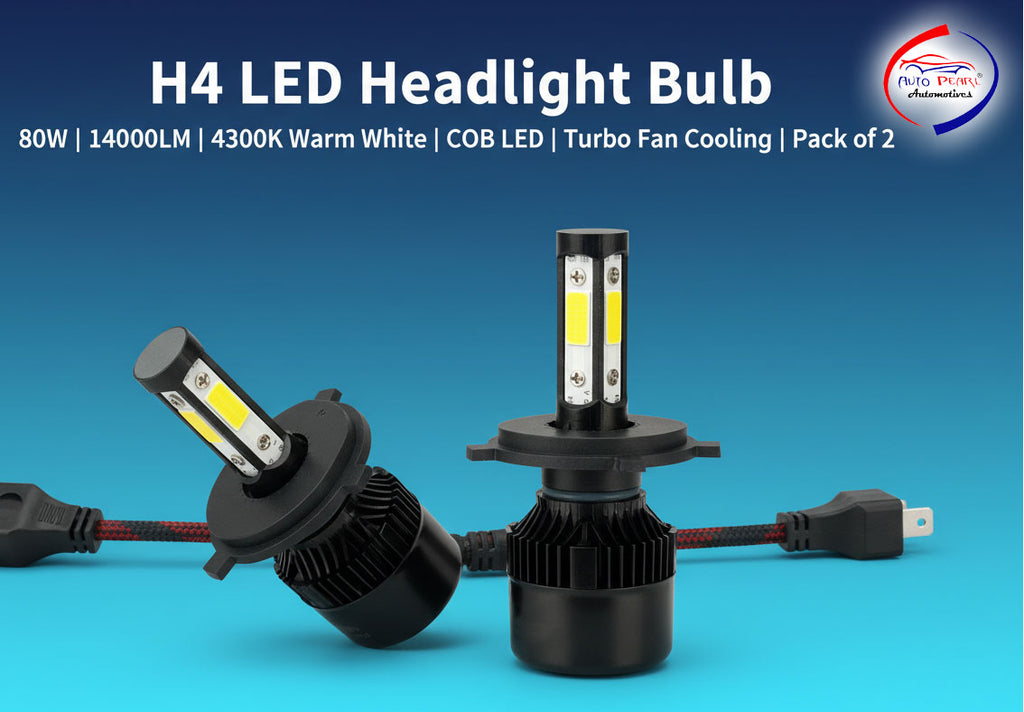 H4 LED Fog Light Bulb 80W 14000LM 4300K Warm White | Auto Pearl – Auto ...