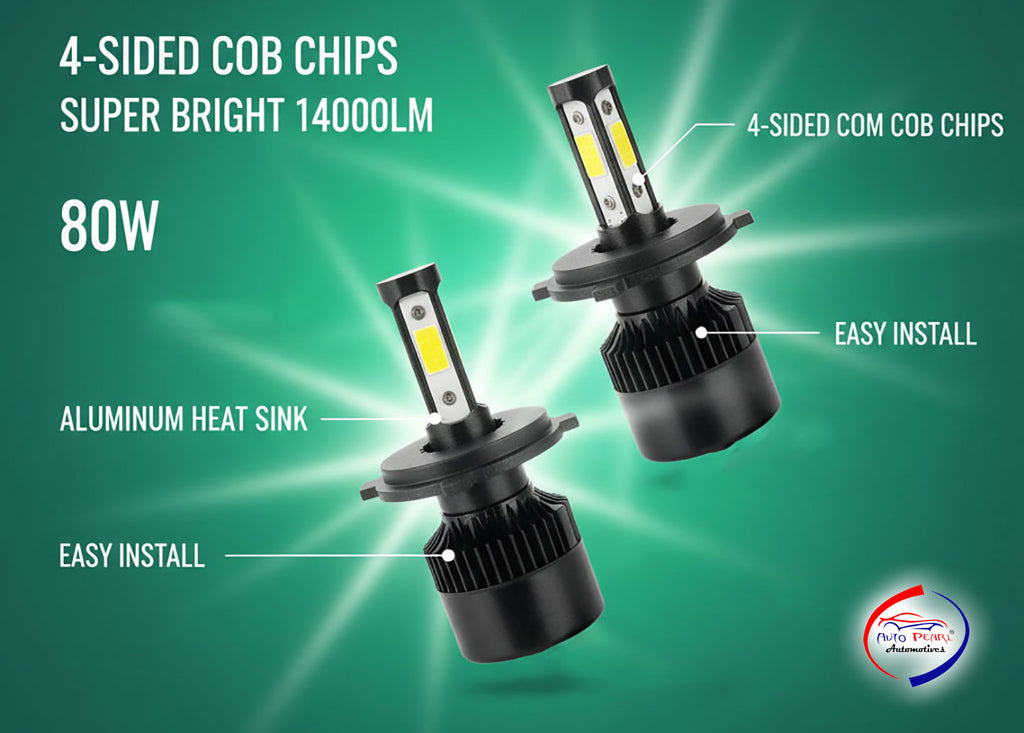 H4 LED Fog Light Bulb 80W 14000LM 4300K Warm White | Auto Pearl – Auto ...