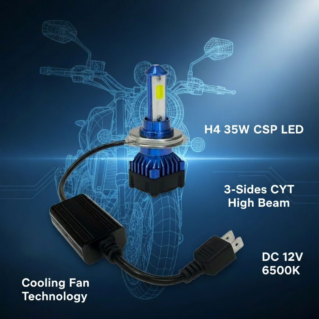 Auto Pearl Durable H4 3200LM CSP LED Hi / Lo Beam LED Motorcycle Headl ...