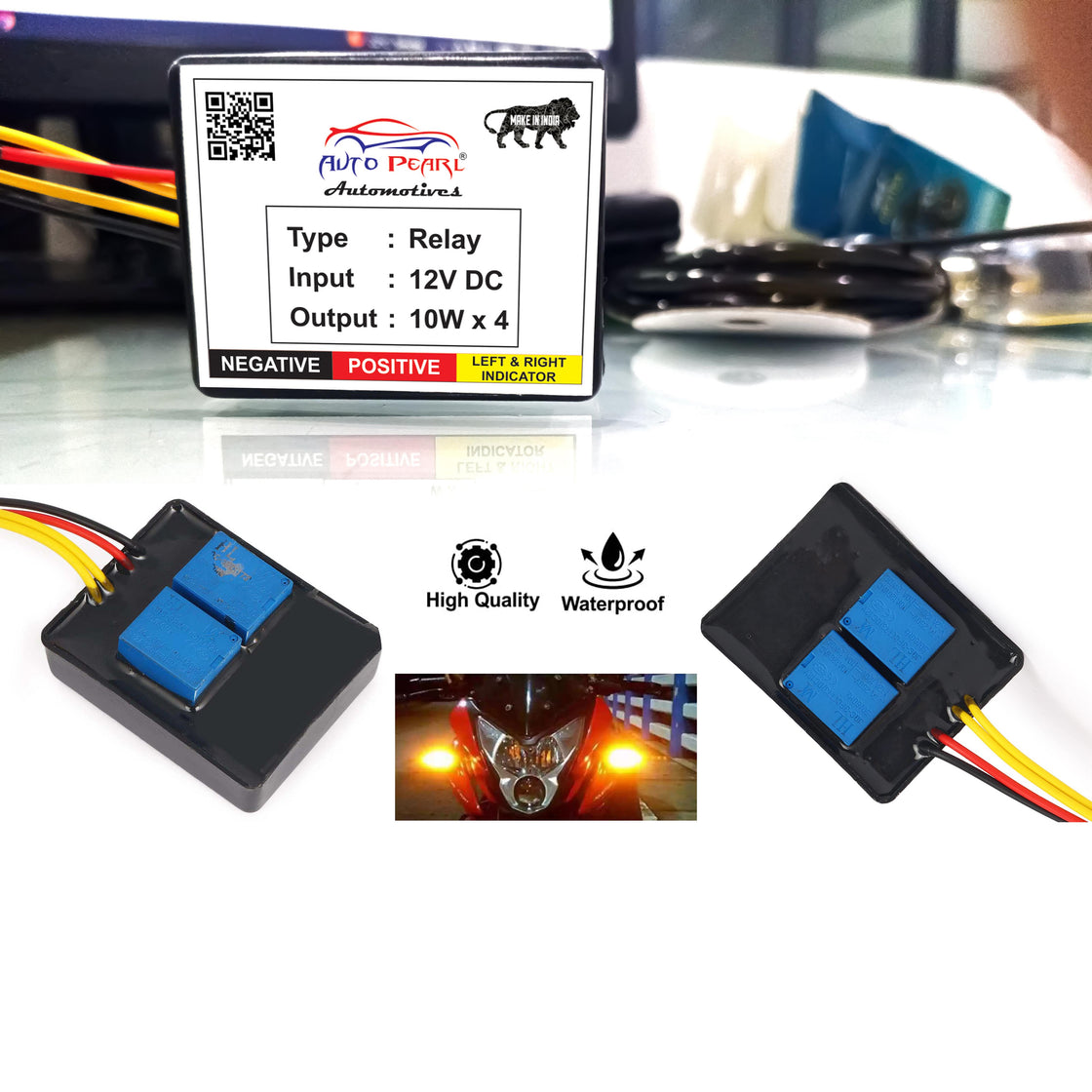 Multimode Bike Hazard Flasher, Waterproof Front, Rear Flasher Relay fo ...