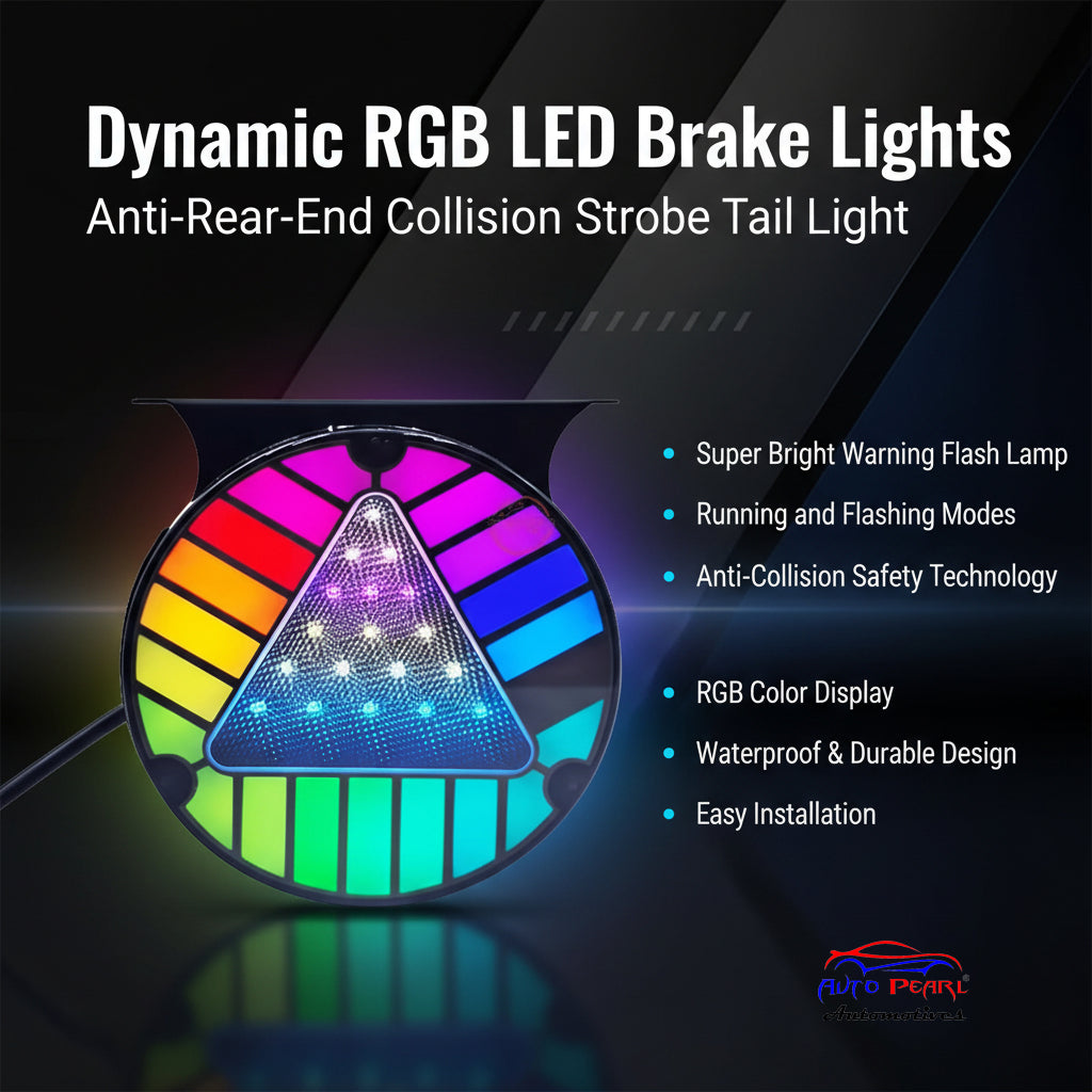 AUTO PEARL Dynamic RGB LED Brake Lights, Anti-Rear-End Collision Strob ...