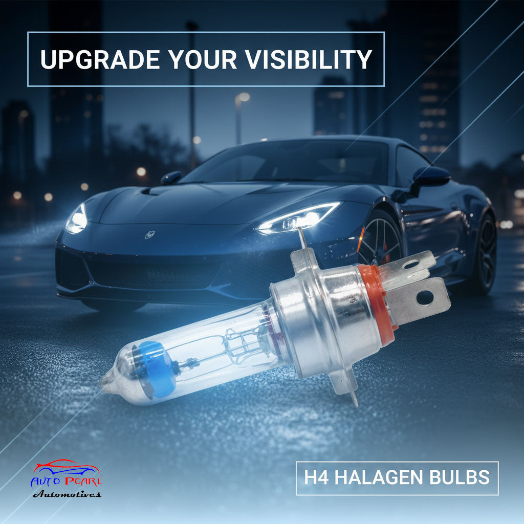 Auto Pearl 100W H4 Car Halogen Headlight Bulb, 12V, 6000K Bright White ...