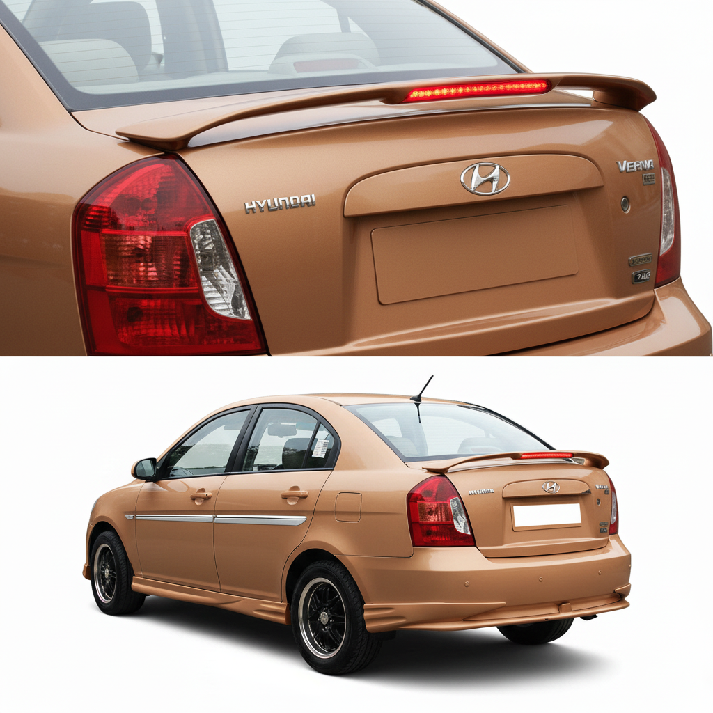 Hyundai Verna 2006-2010 Car Spoiler with Brake Light | Auto Pearl FRP ...